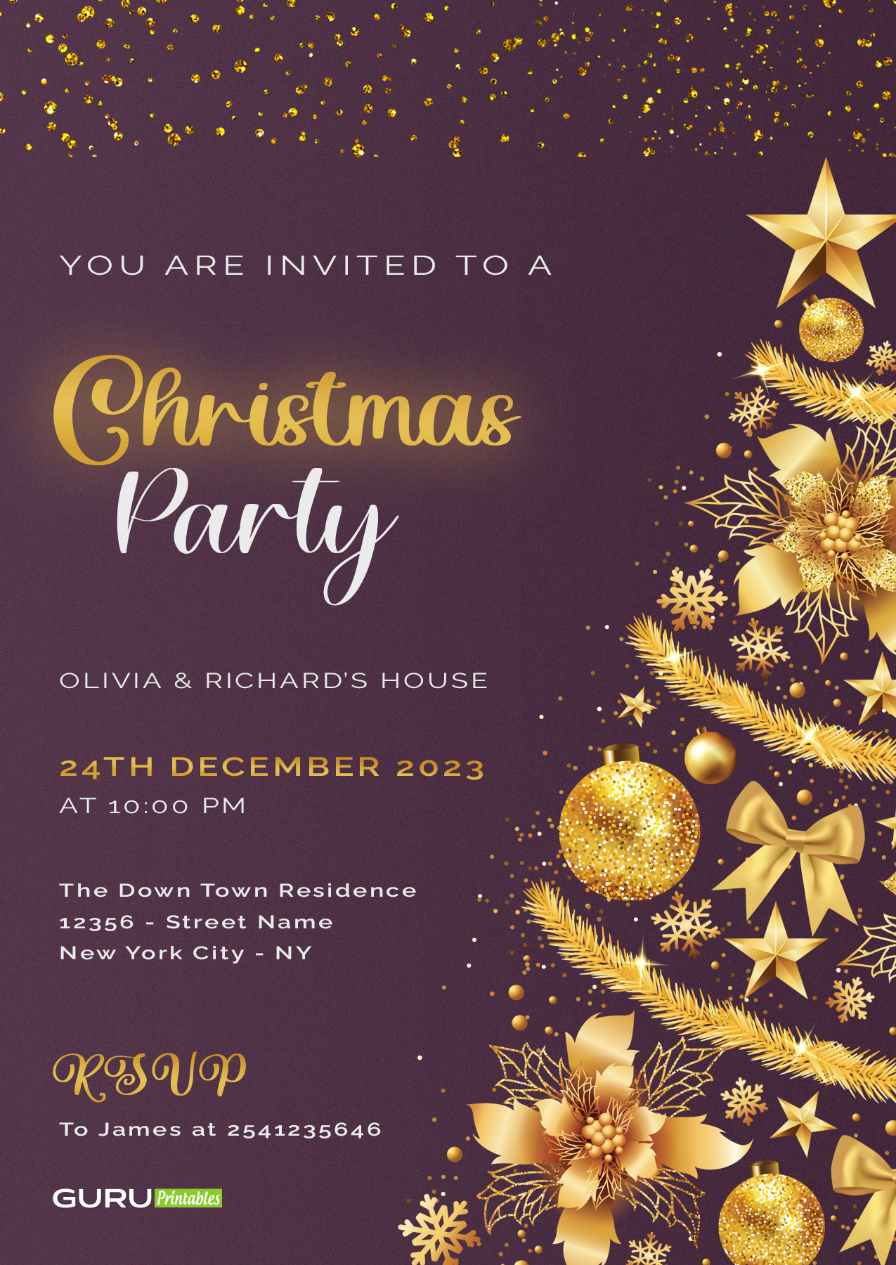 Minimalist Christmas Party Invitation Design - Guru Printables