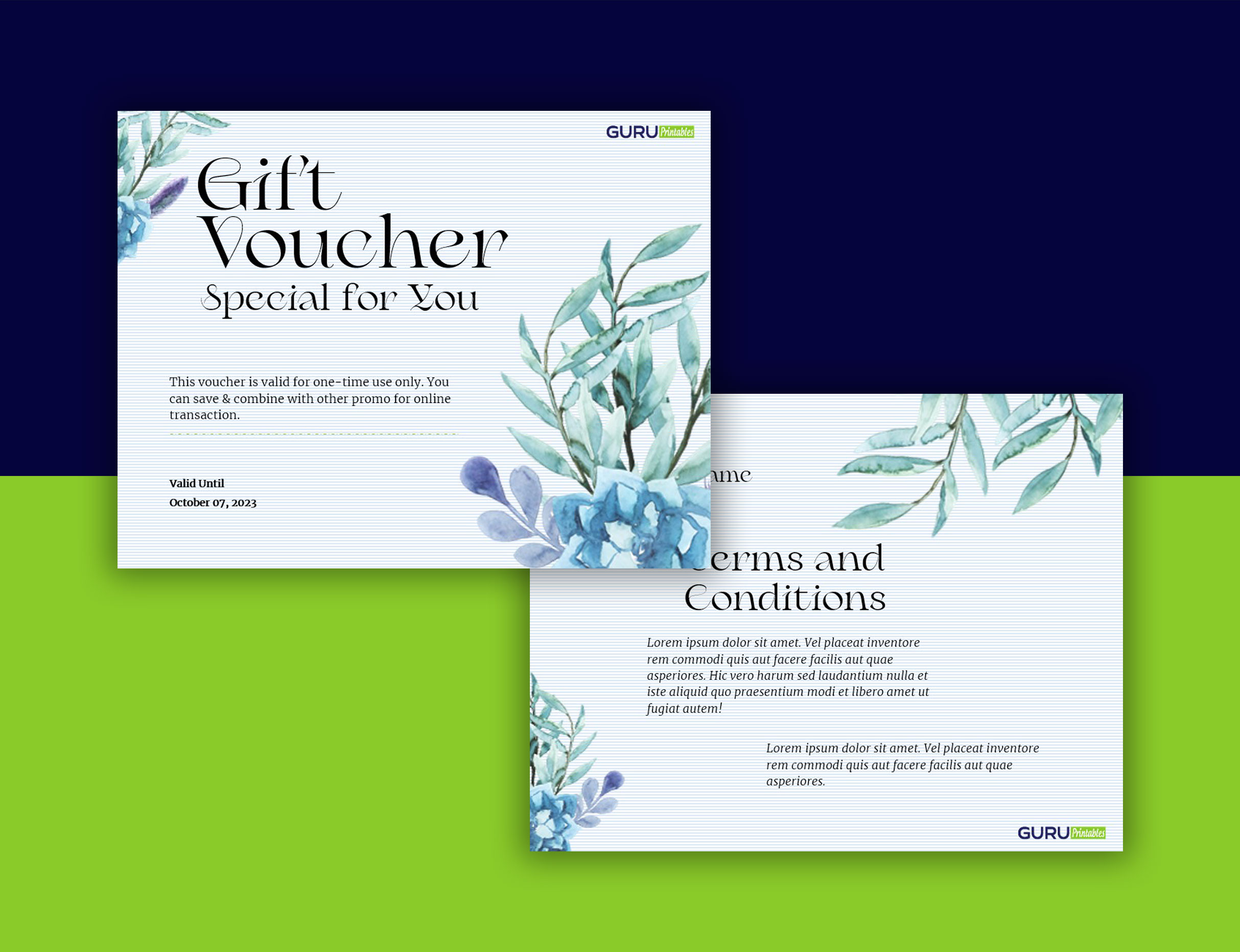 Modern Floral Gift Certificate Design Guru Printables