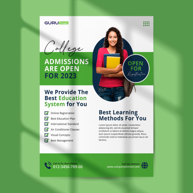 Creative Admission Education Flyer Template - Guru Printables