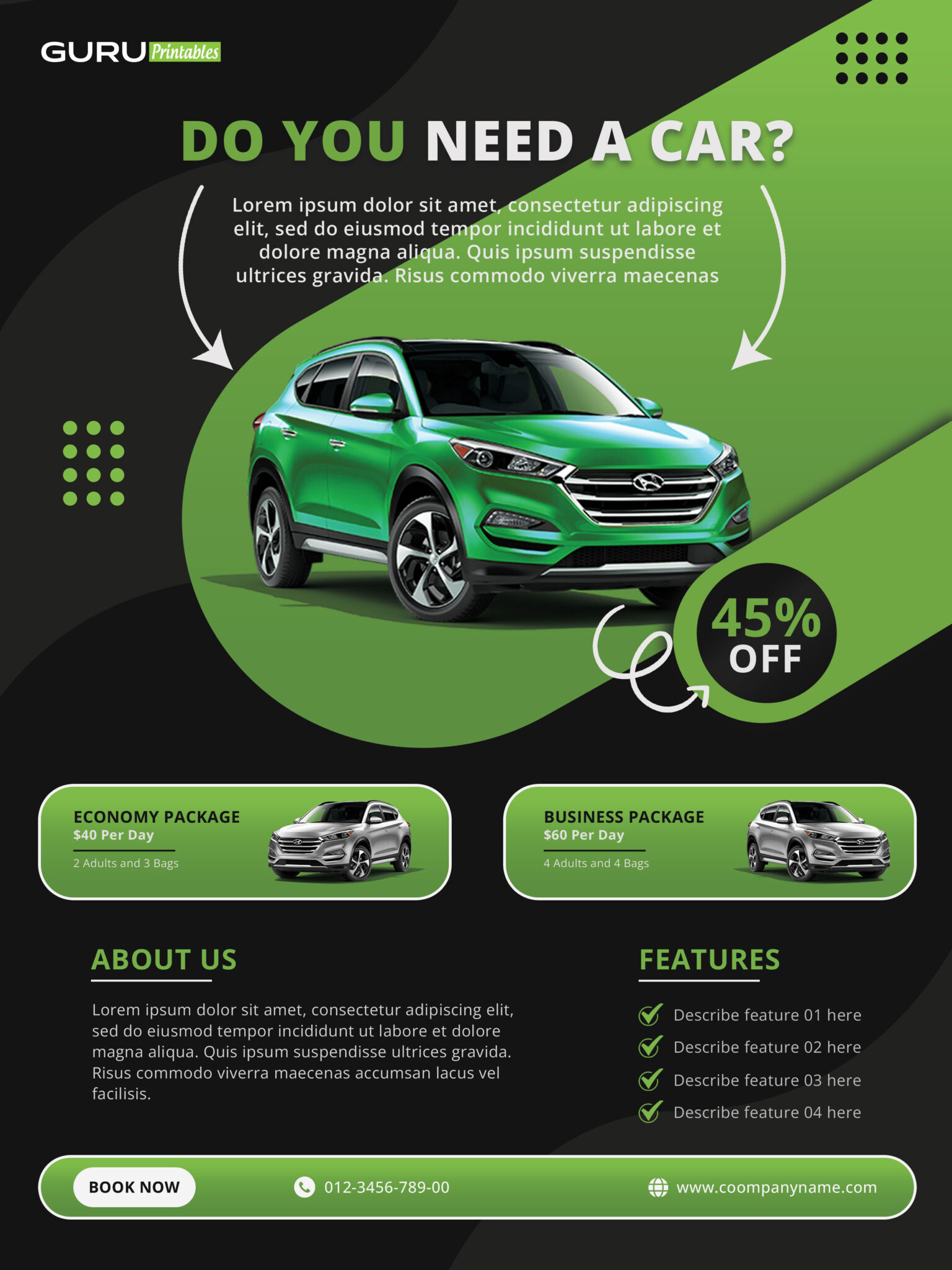 Customized Car Sales Flyer Template - Guru Printables