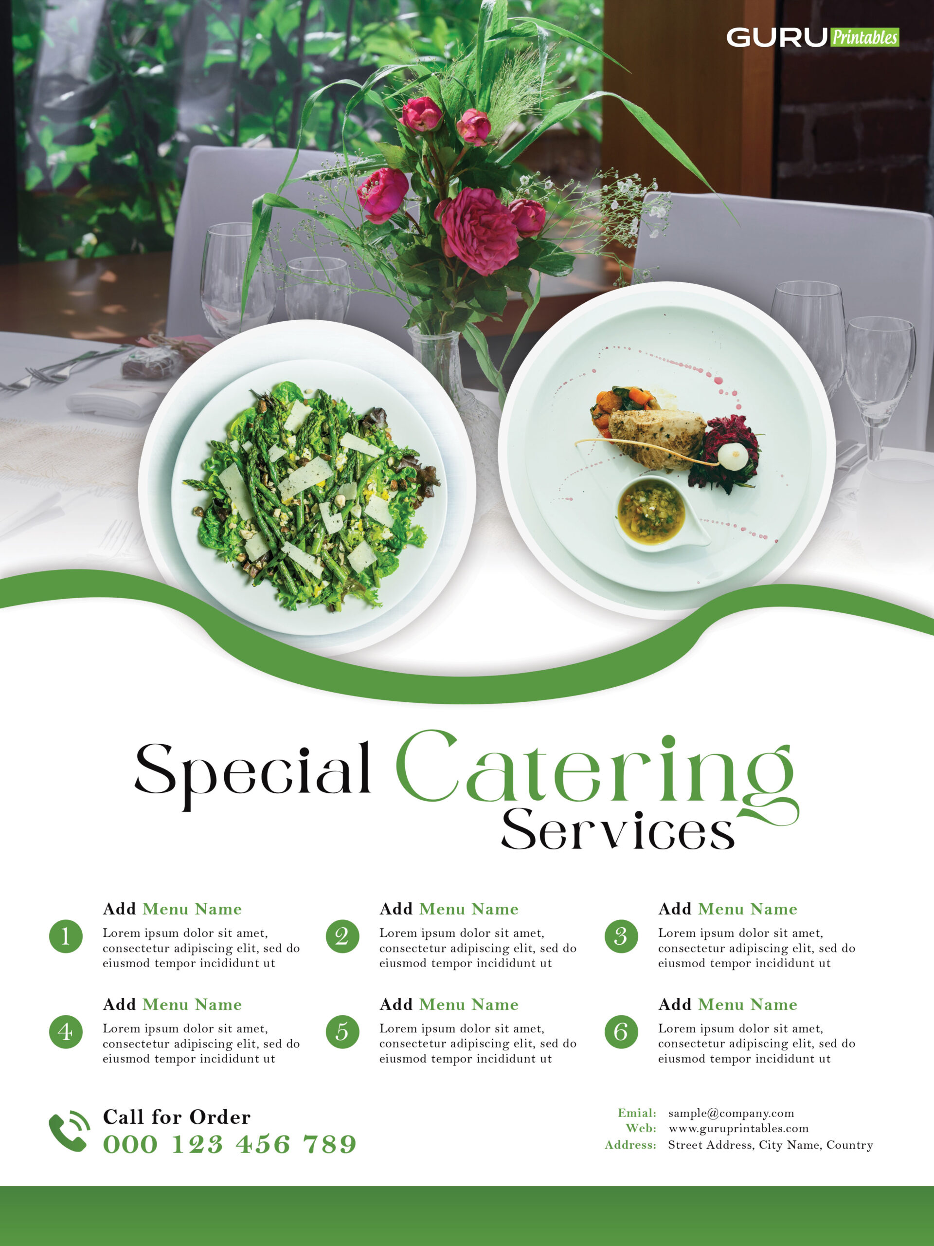 Printable Catering Flyer Template - Guru Printables