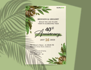 Customized Anniversary Invitation Template - Guru Printables