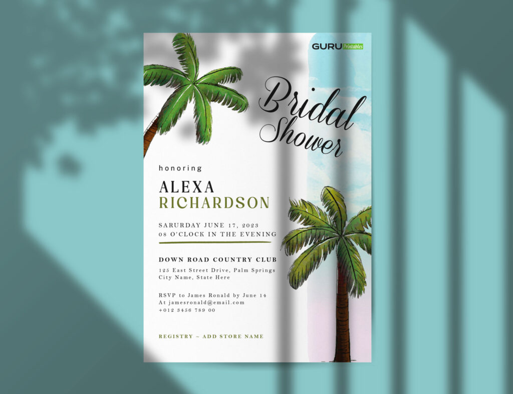 Customized Bridal Shower Invitation Template - Guru Printables