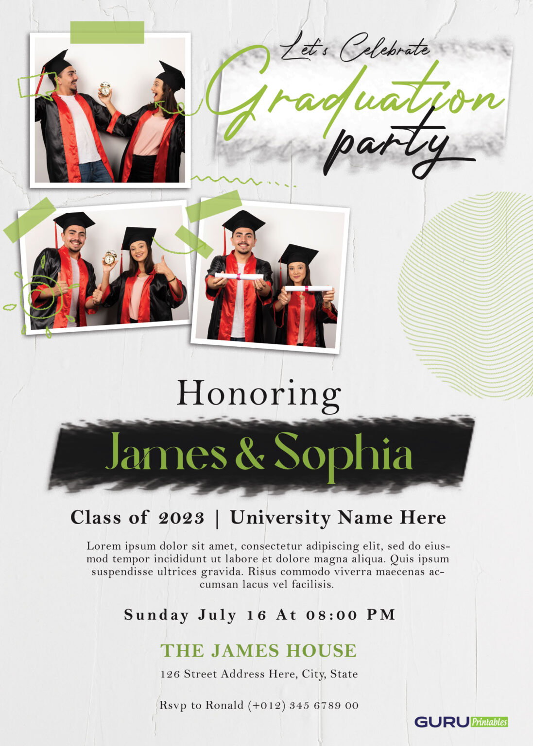 Graduation Party Invitation Templates Archives - Guru Printables