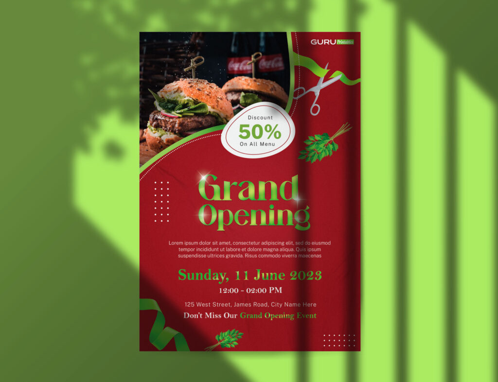 Restaurant Grand Opening Invitation Template - Guru Printables