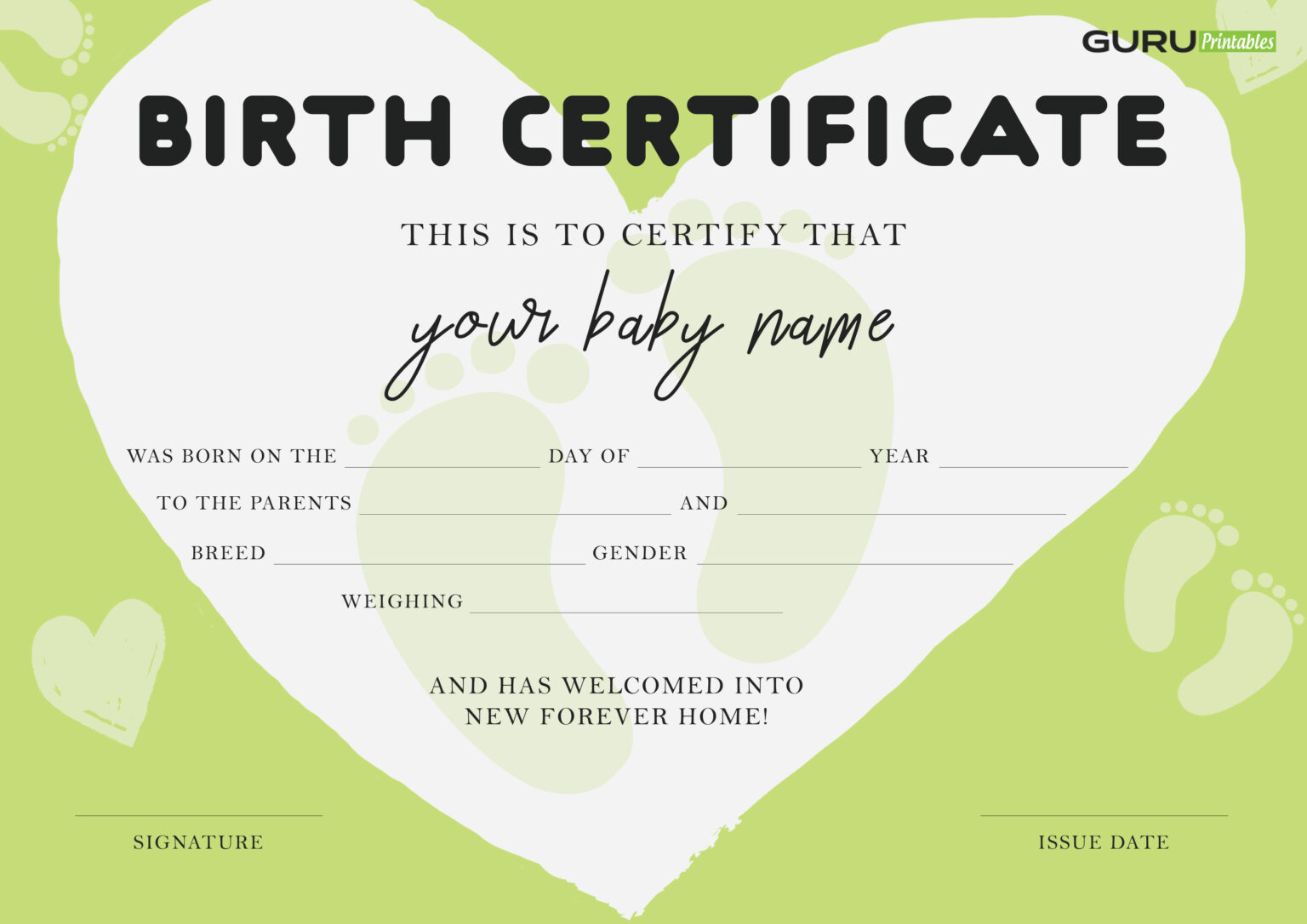 Birth Certificate Templates Archives - Guru Printables