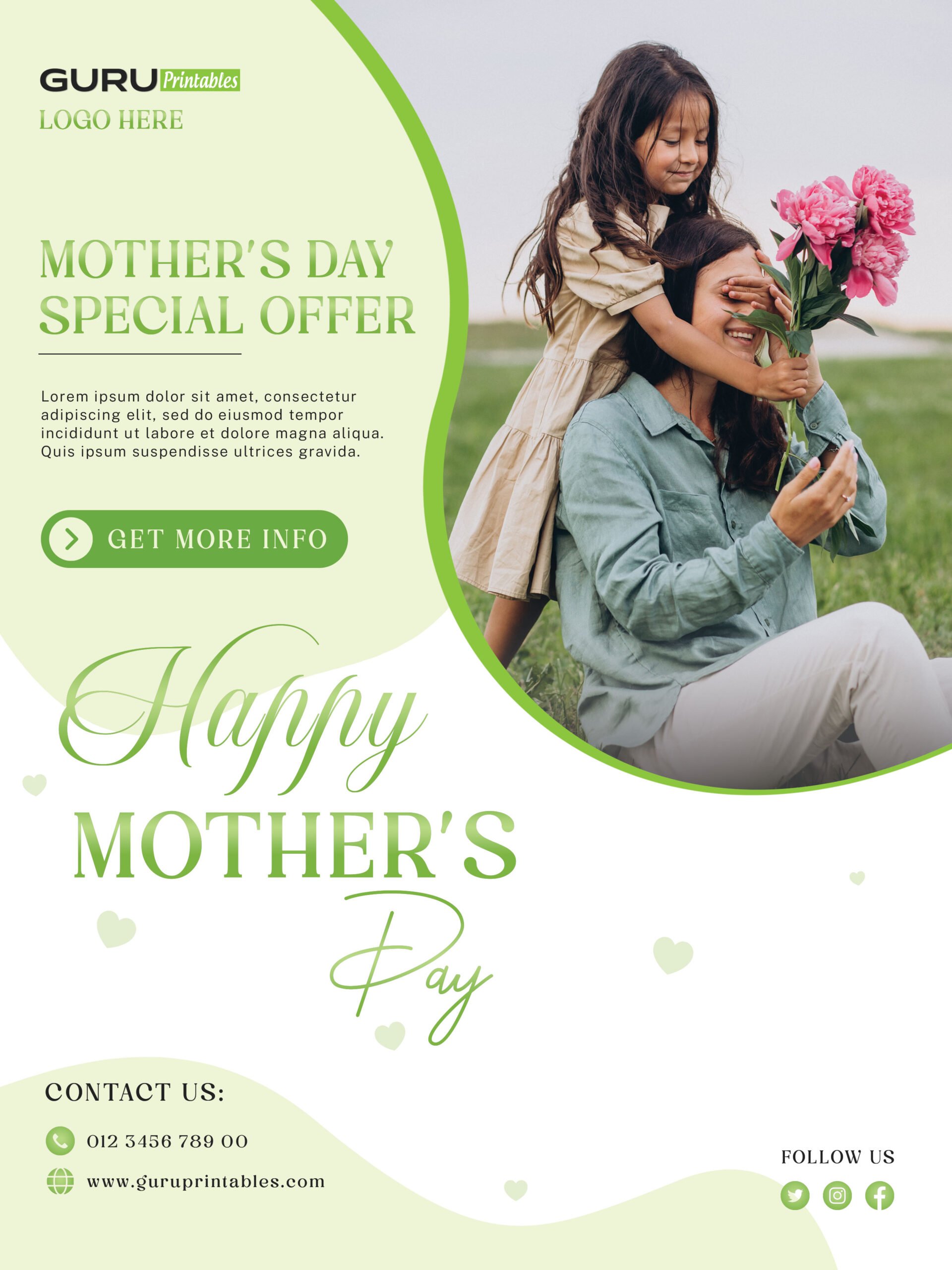 Editable Mother's Day Flyer Template - Guru Printables