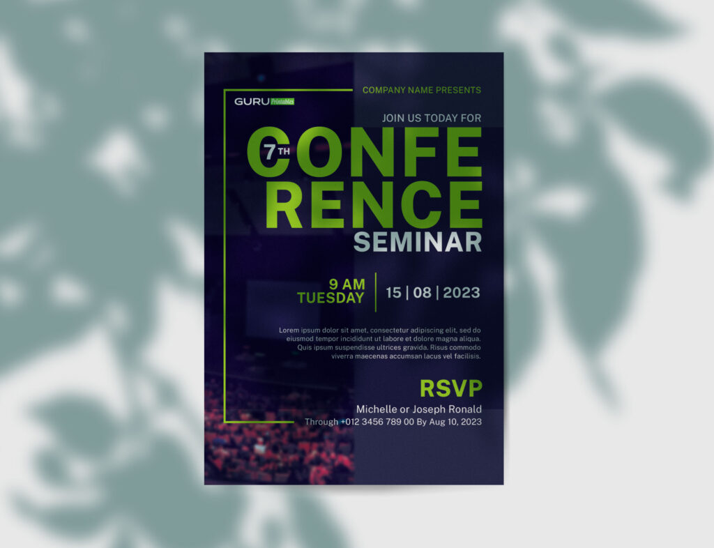 Printable Conference Seminar Invitation Design - Guru Printables