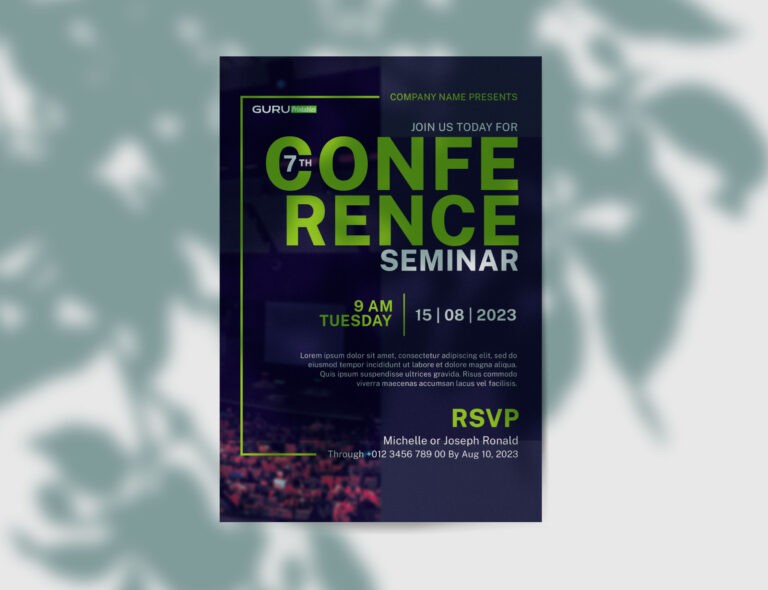 Printable Conference Seminar Invitation Design - Guru Printables
