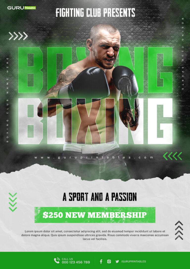 Boxing Club Flyer Template - Guru Printables