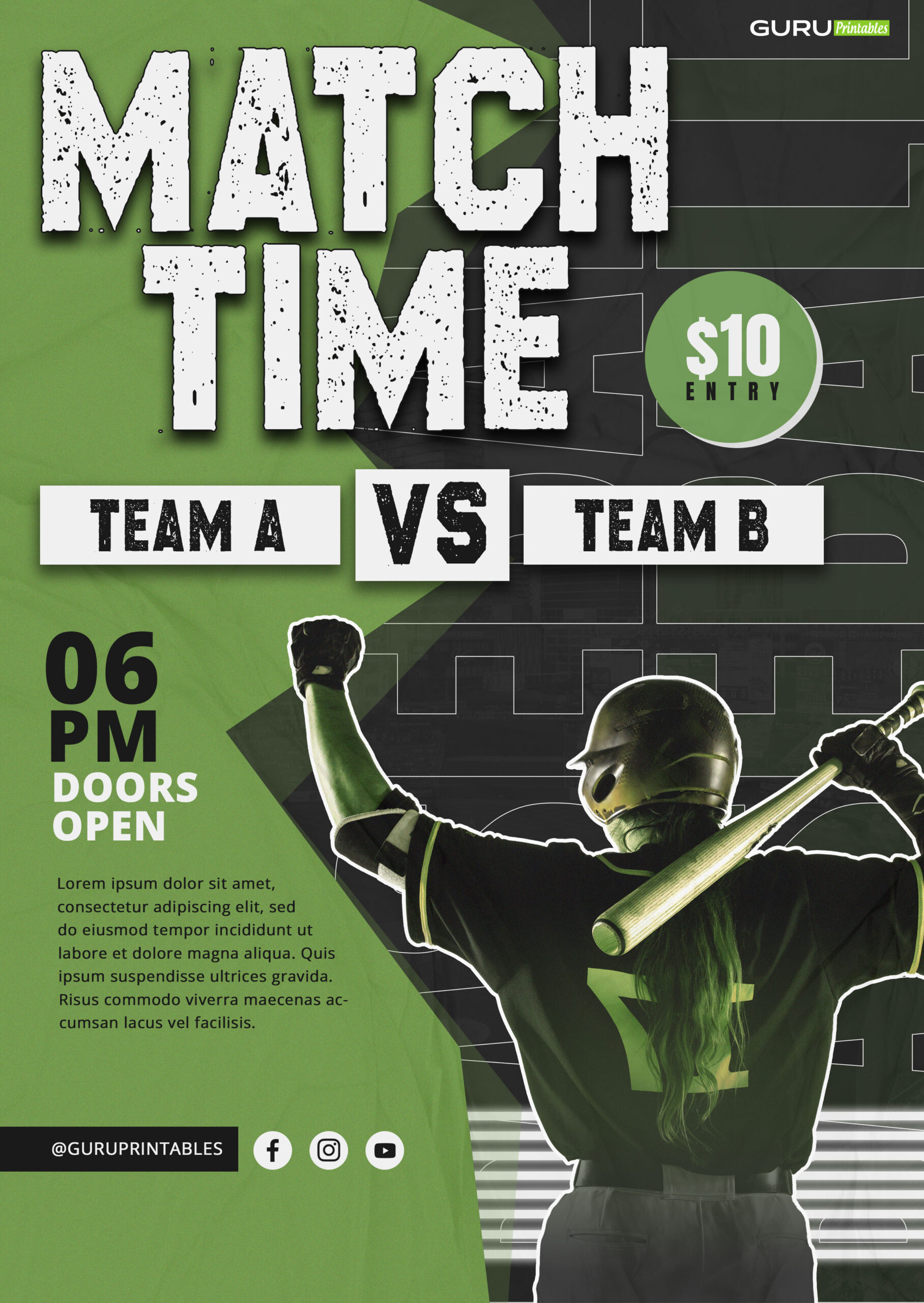 Customized Baseball Flyer Template - Guru Printables