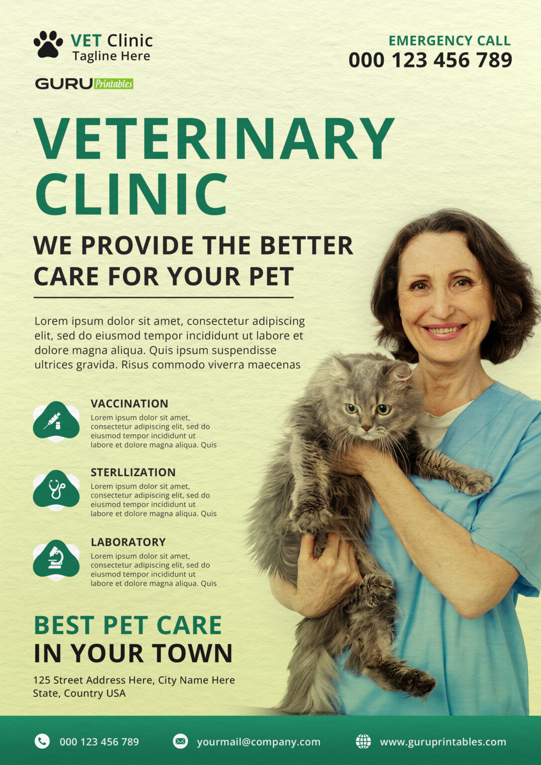 Editable Veterinary Flyer Template - Guru Printables