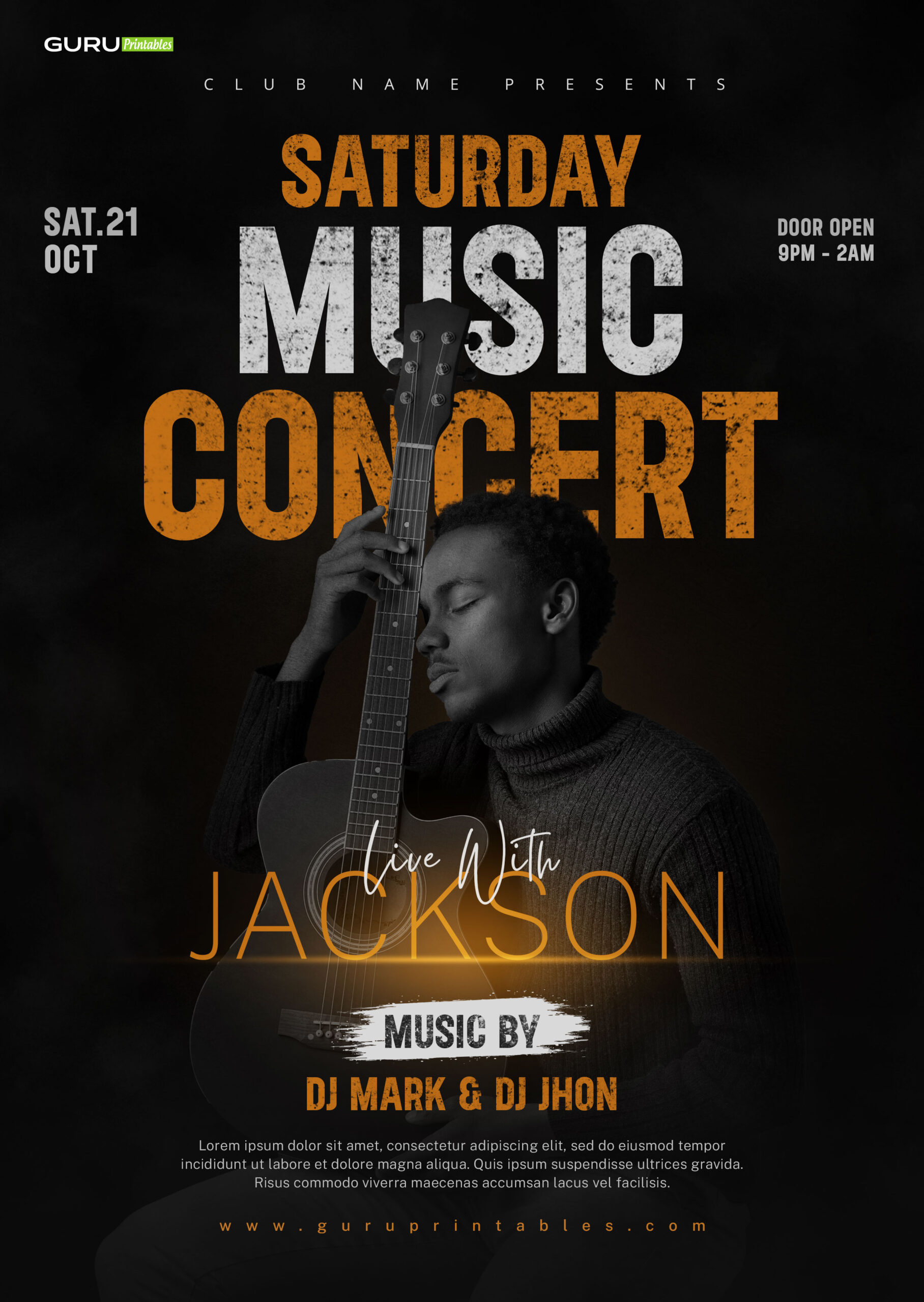 Music Concert Flyer Template - Guru Printables