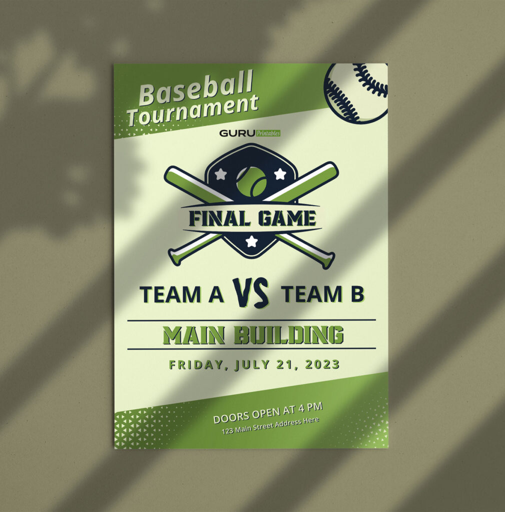 Printable Baseball Flyer Template - Guru Printables