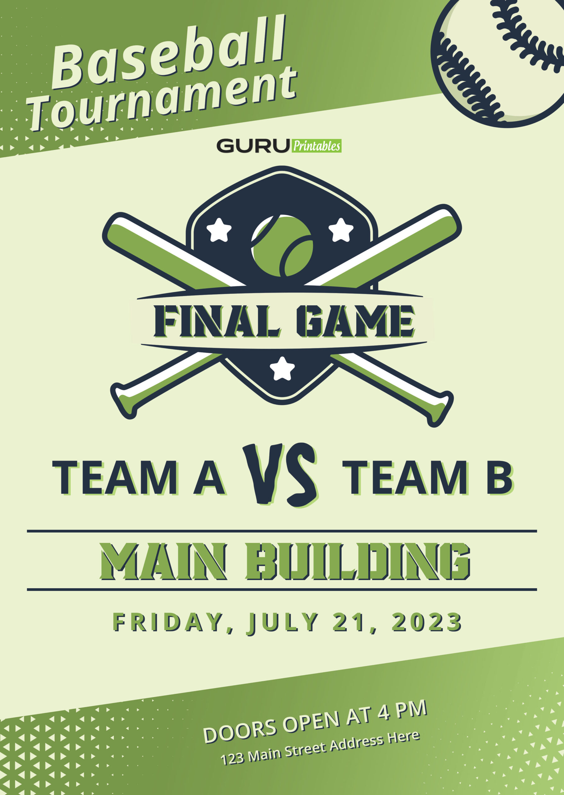 Printable Baseball Flyer Template - Guru Printables