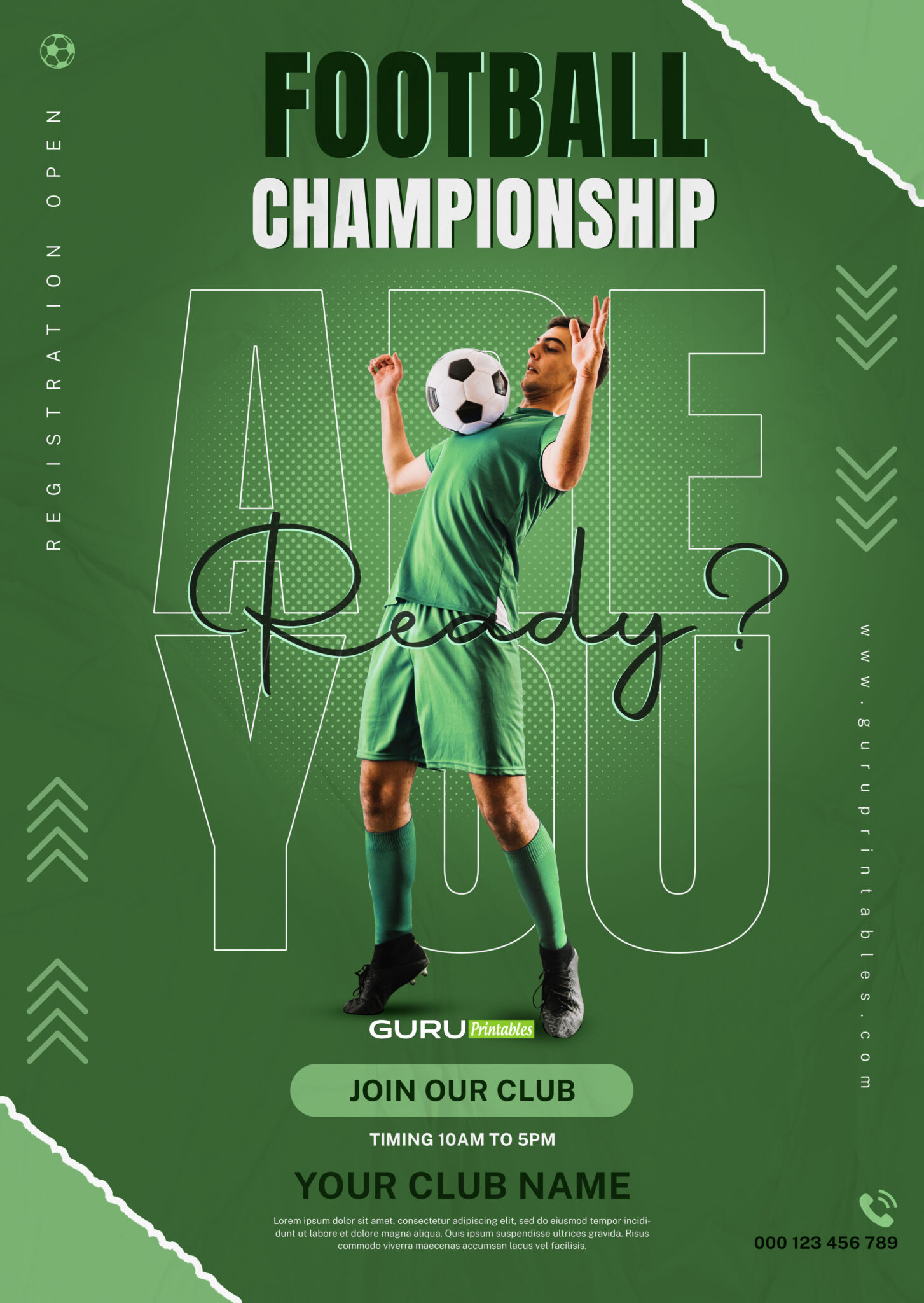 Soccer Club Membership Flyer Design - Guru Printables