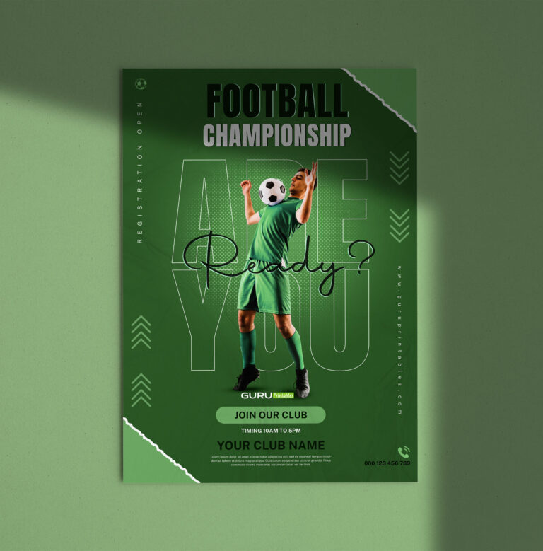 Soccer Club Membership Flyer Design - Guru Printables