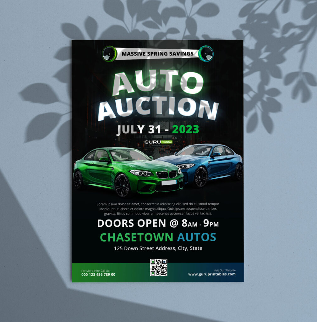 Auction Flyer Templates Archives - Guru Printables
