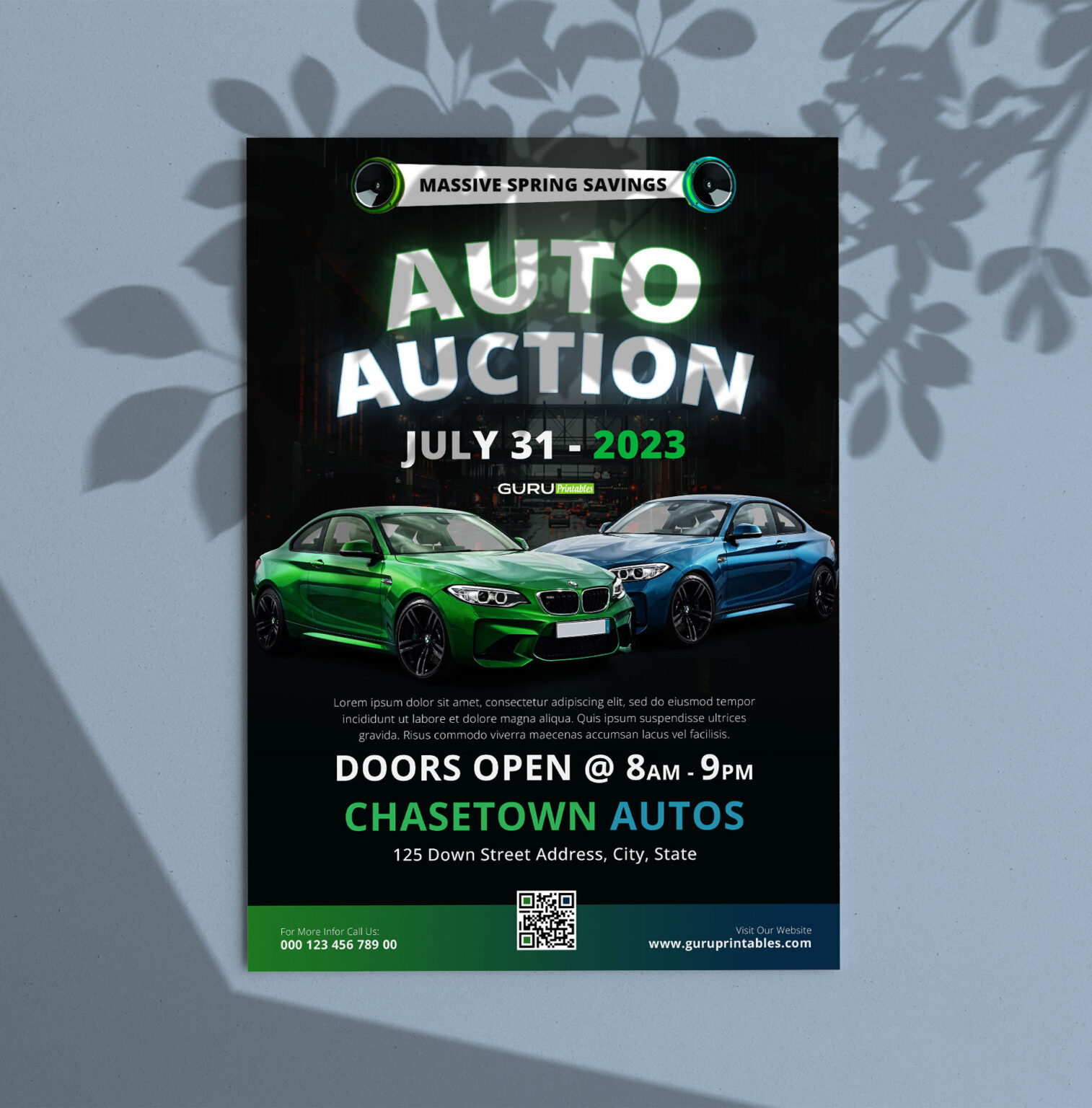 Printable Auto Auction Flyer Template - Guru Printables