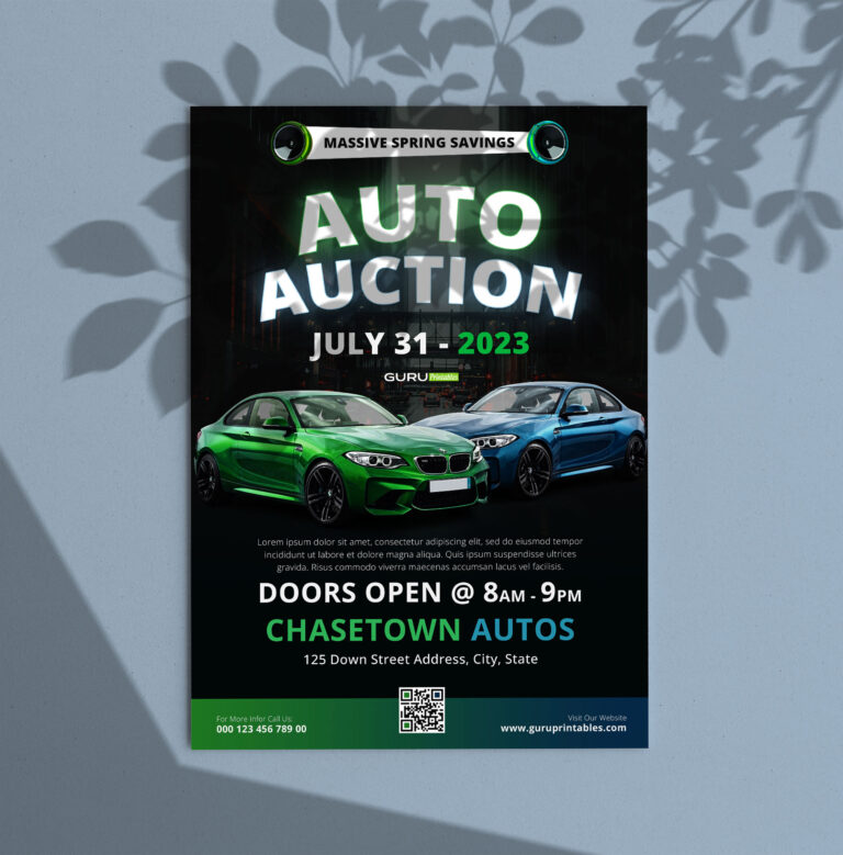 Auction Flyer Templates Archives - Guru Printables