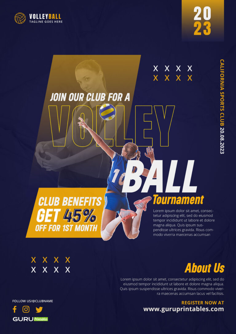 Volleyball Club Flyer Template - Guru Printables
